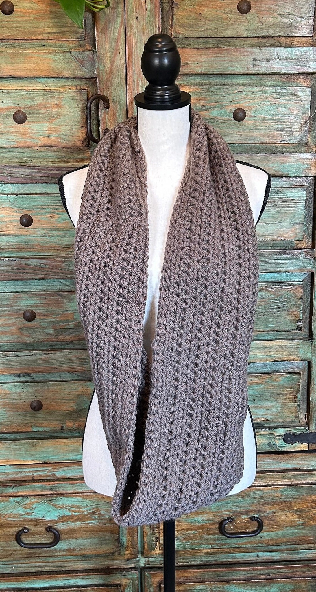 Crochet Mocha Wool Blend Cowl Collar - Etsy