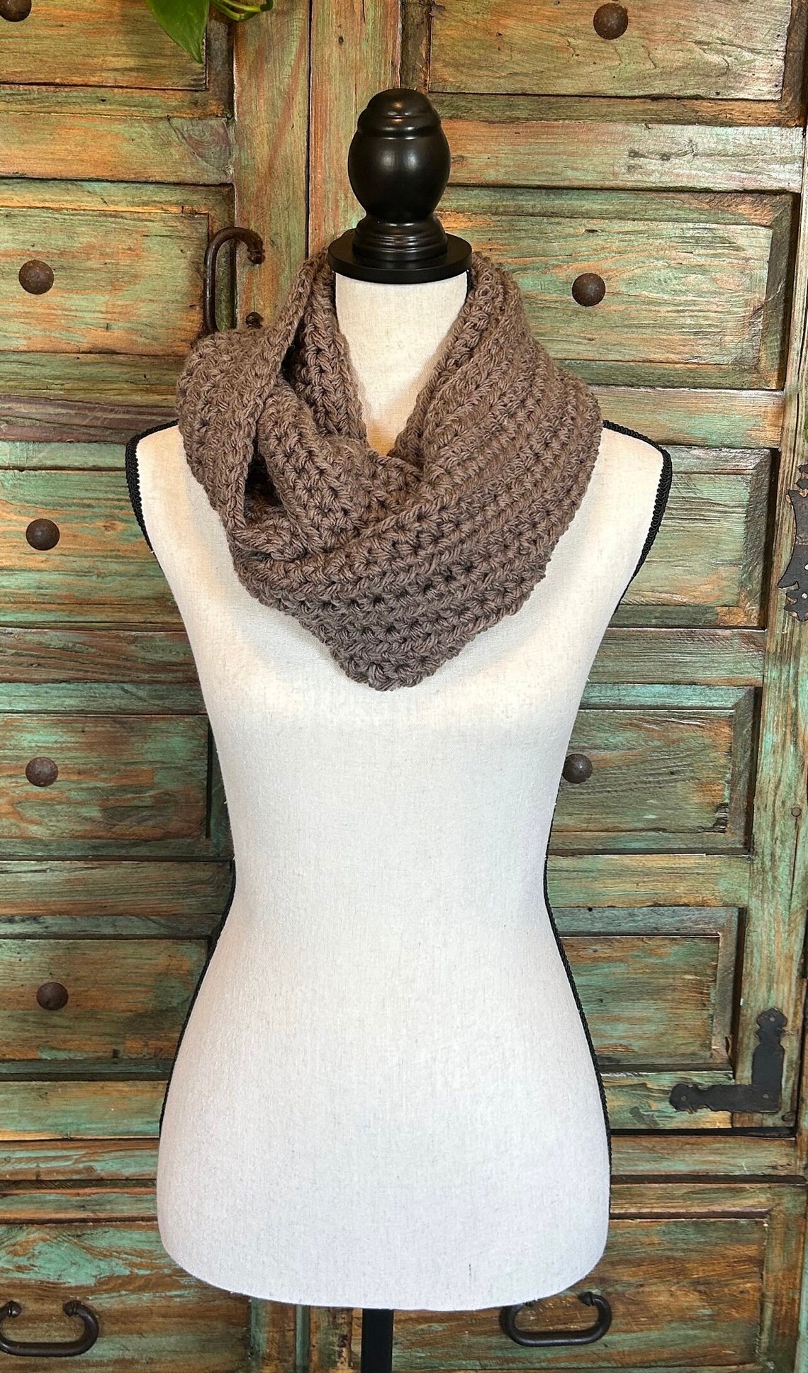 Crochet Mocha Wool Blend Cowl Collar - Etsy