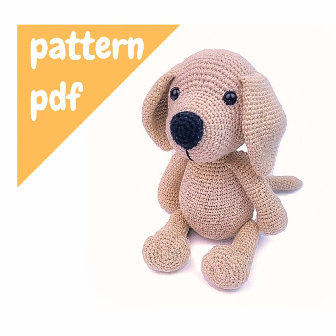 Amigurumi Labrador Dog Crochet Pattern, Golden Retriever, Easy Beginner ...