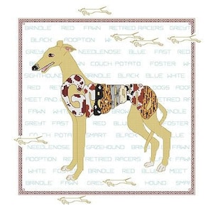 Aeriedesigns GREYHOUND ADOPTION Color Collage Cross Stitch PDF Pattern ...
