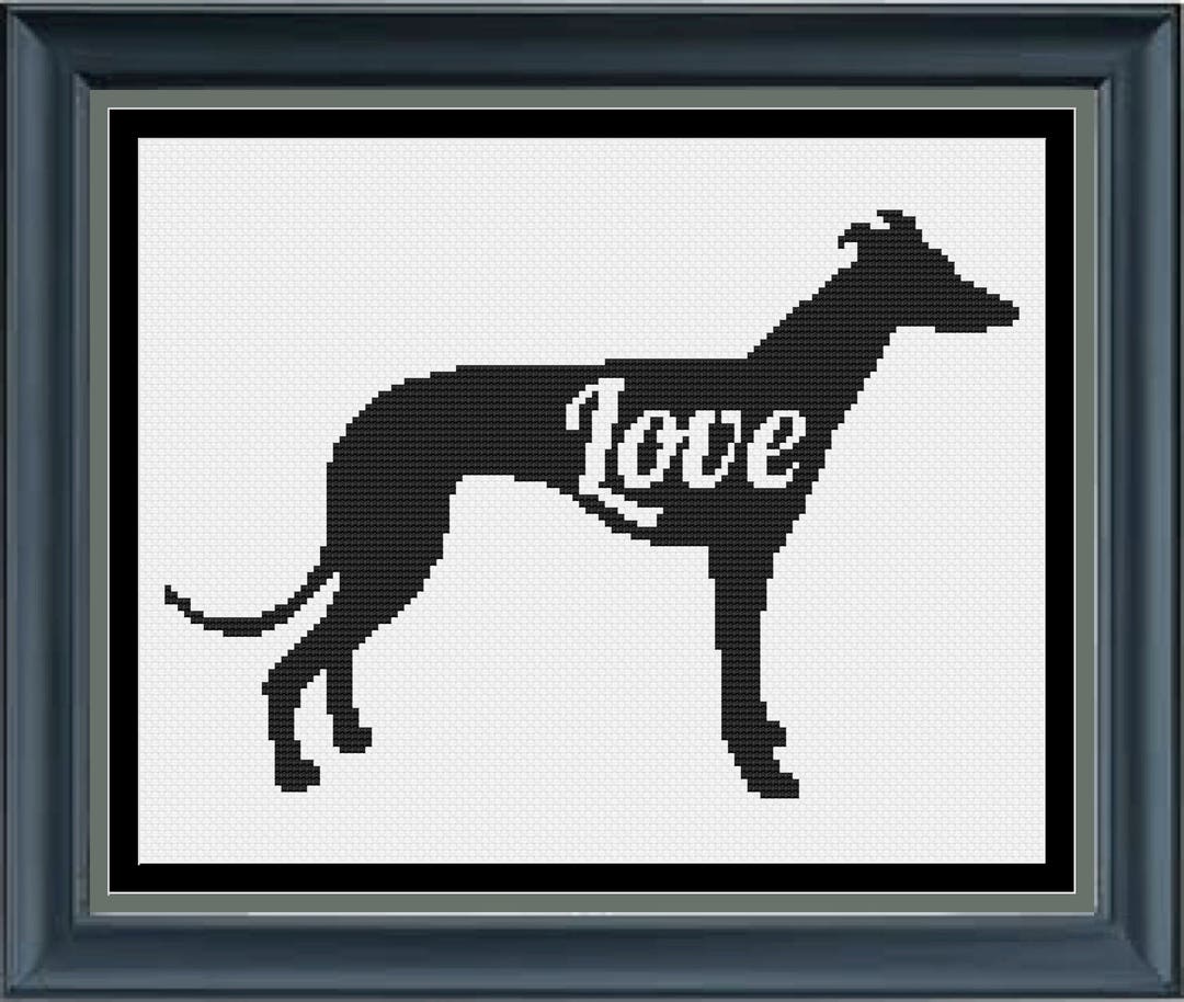 Seven Gnome's Greyhound Love Cross Stitch PDF Download Pattern Whippet ...