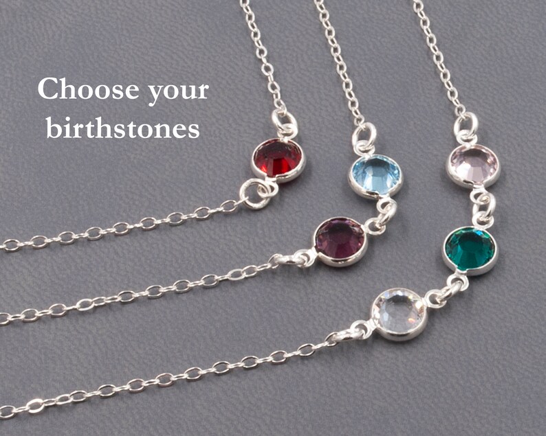 Multiple Birthstone Necklace With Sterling Silver Chain - Etsy