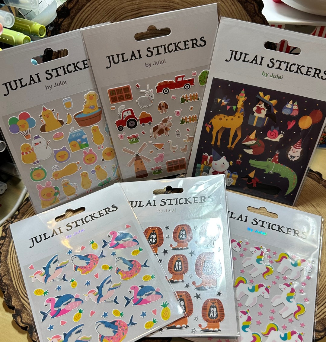 SHARKS Julai Stickers Lions DUCKS Unicorns Birthday FARM - Etsy