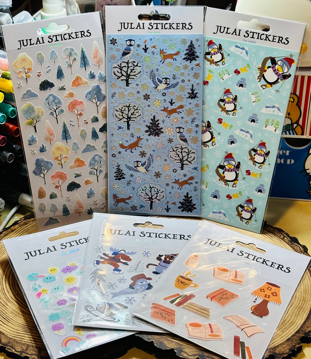 JULAI Stickers Winter SKI Clouds Trees NATURE Woodland Animals - Etsy