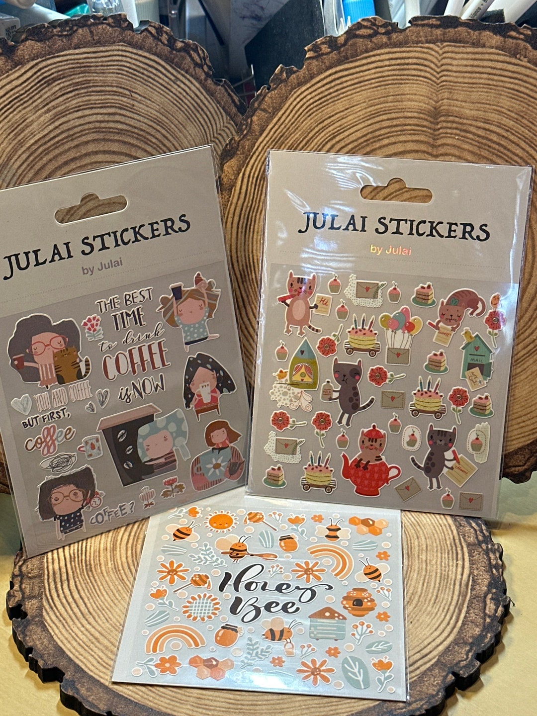 COFFEE Kawaii STICKERS Julai Cat Party HONEY Bee - Etsy