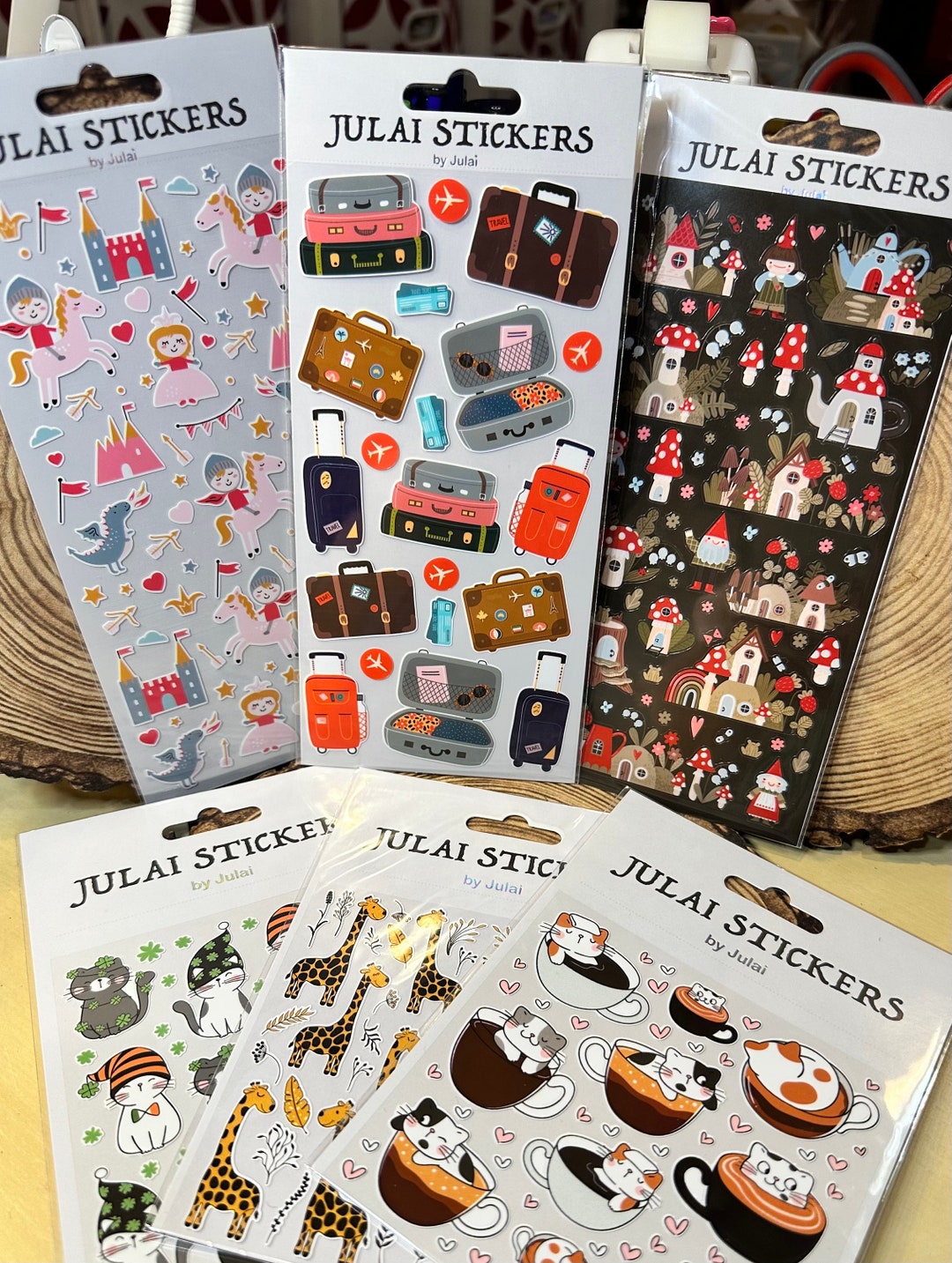 STICKERS Luggage GNOMES Castles CATS Julai Coffee Giraffes - Etsy