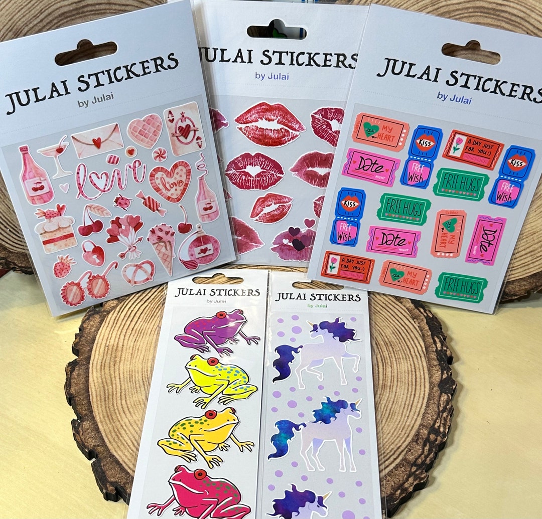 UNICORNS Lipsmack JULAI Stickers Rainbow Frogs LOVE Date Tickets - Etsy