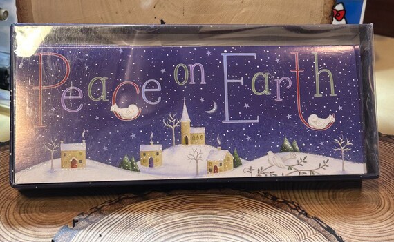 PEACE on Earth CHRISTMAS Cards Boxes Set of 20 Glitter Accents - Etsy