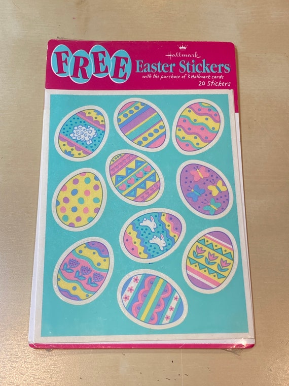 Paper Stickers 1996 VINTAGE Easter egg stickers HALLMARK in package 2 ...