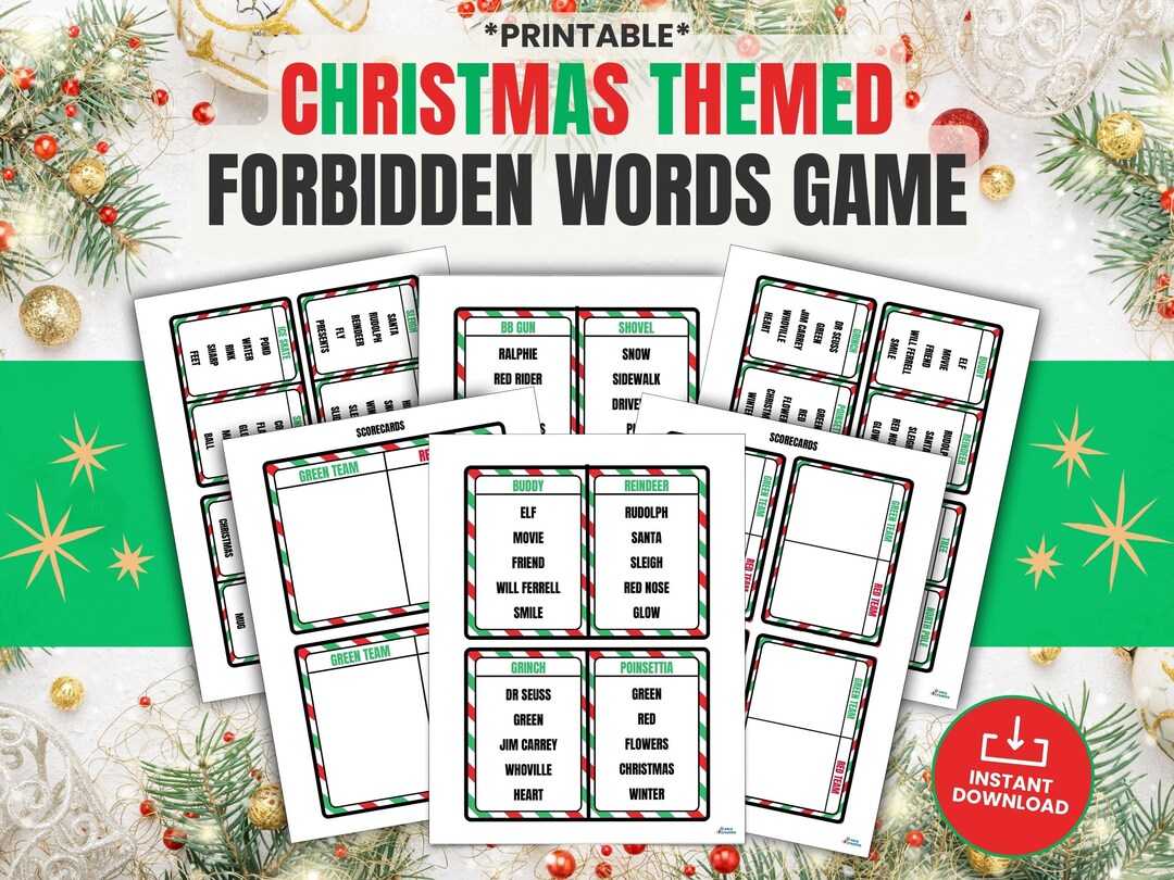 Christmas Forbidden Words: A Printable Taboo Game for Holiday Fun ...
