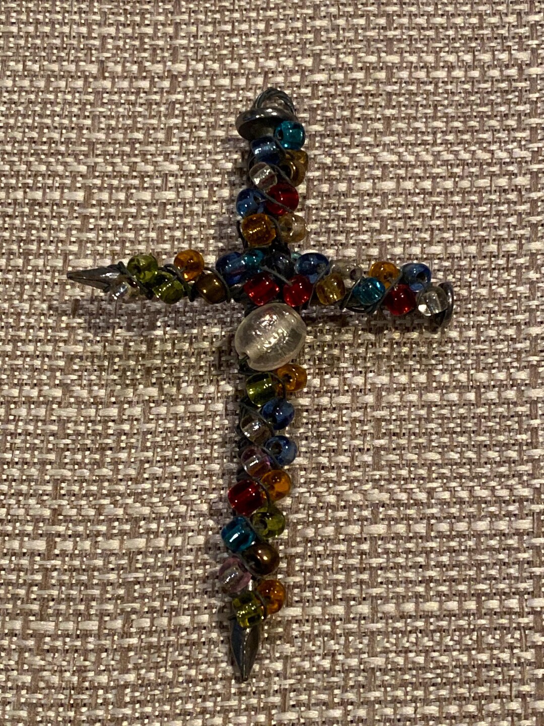 Handmade Cross Beaded Nail Wired Cross Pendant - Etsy