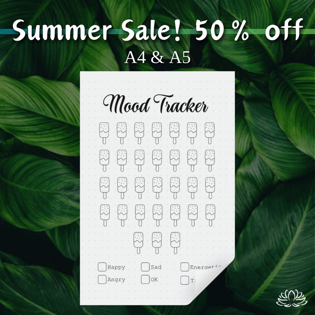 Ice Cream Bar Mood Tracker Printable Journal Page Daily Feeling Mood ...