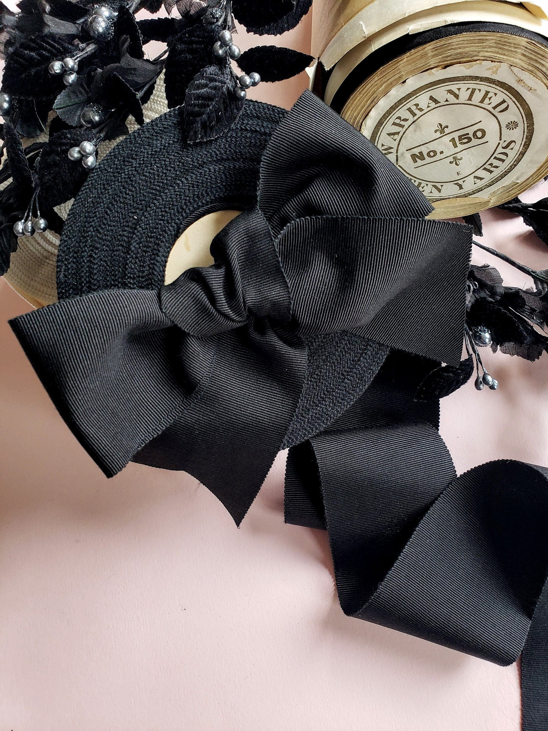 Black Rayon Grosgrain Ribbon