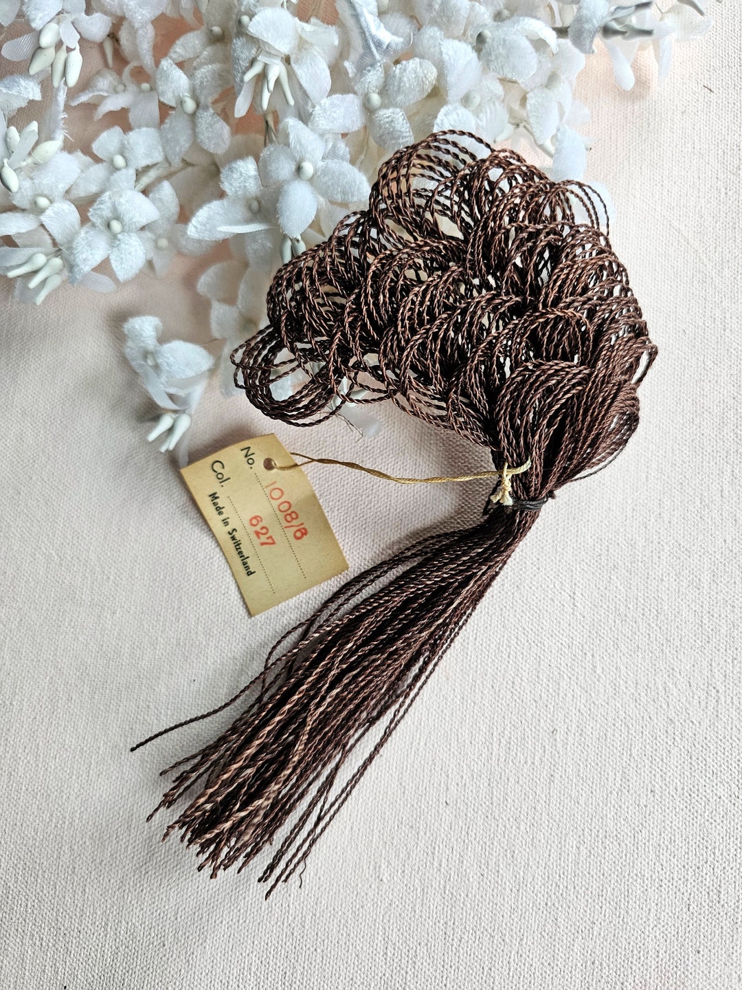 Antique Brown Straw Flower Trim, Millinery, Hat Making, 1940s, Antique ...