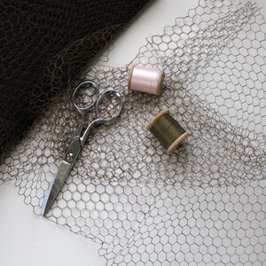 Vintage French Silk Millinery Veil. Chocolate Brown Veiling, 18" Extra ...