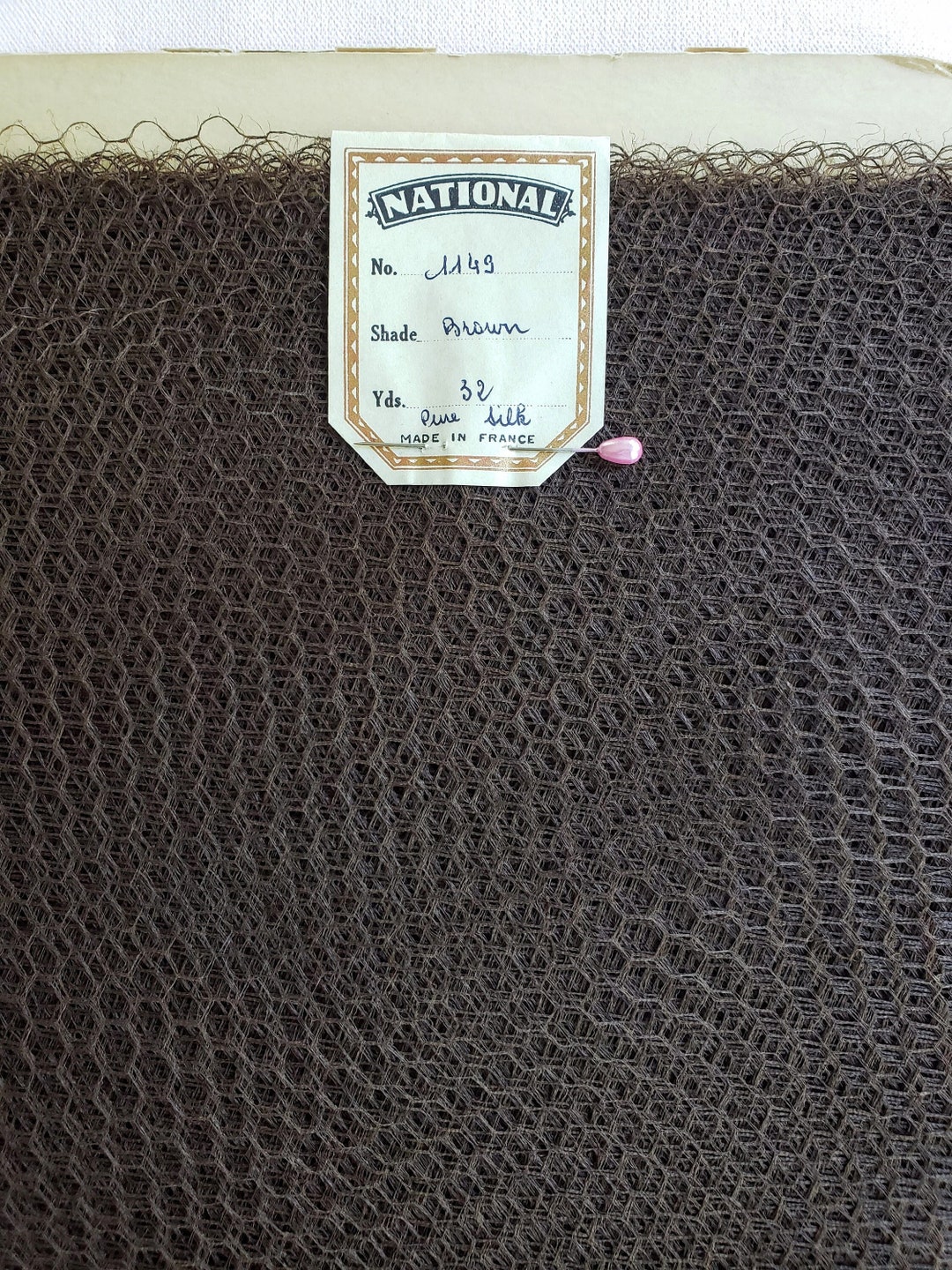 Vintage French Silk Millinery Veil. Chocolate Brown Veiling, 18" Extra ...