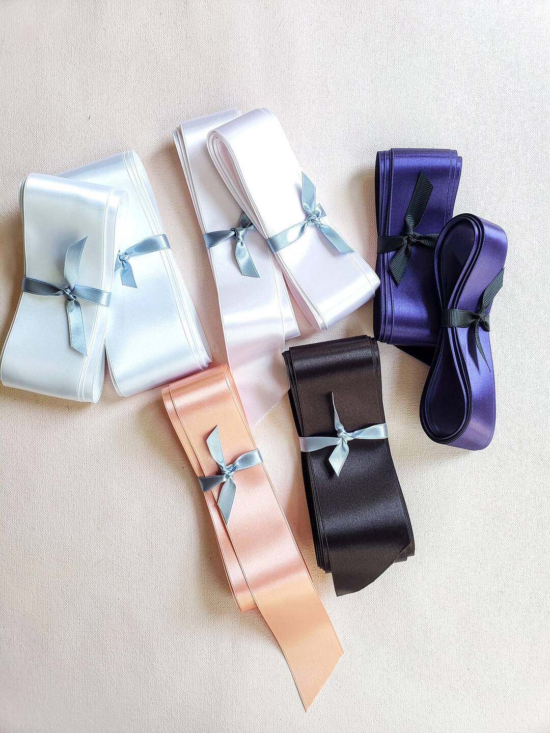 6 YARD Bundles Satin Ribbon, Double Faced Satin, Pastel, Sashes, Sewing ...