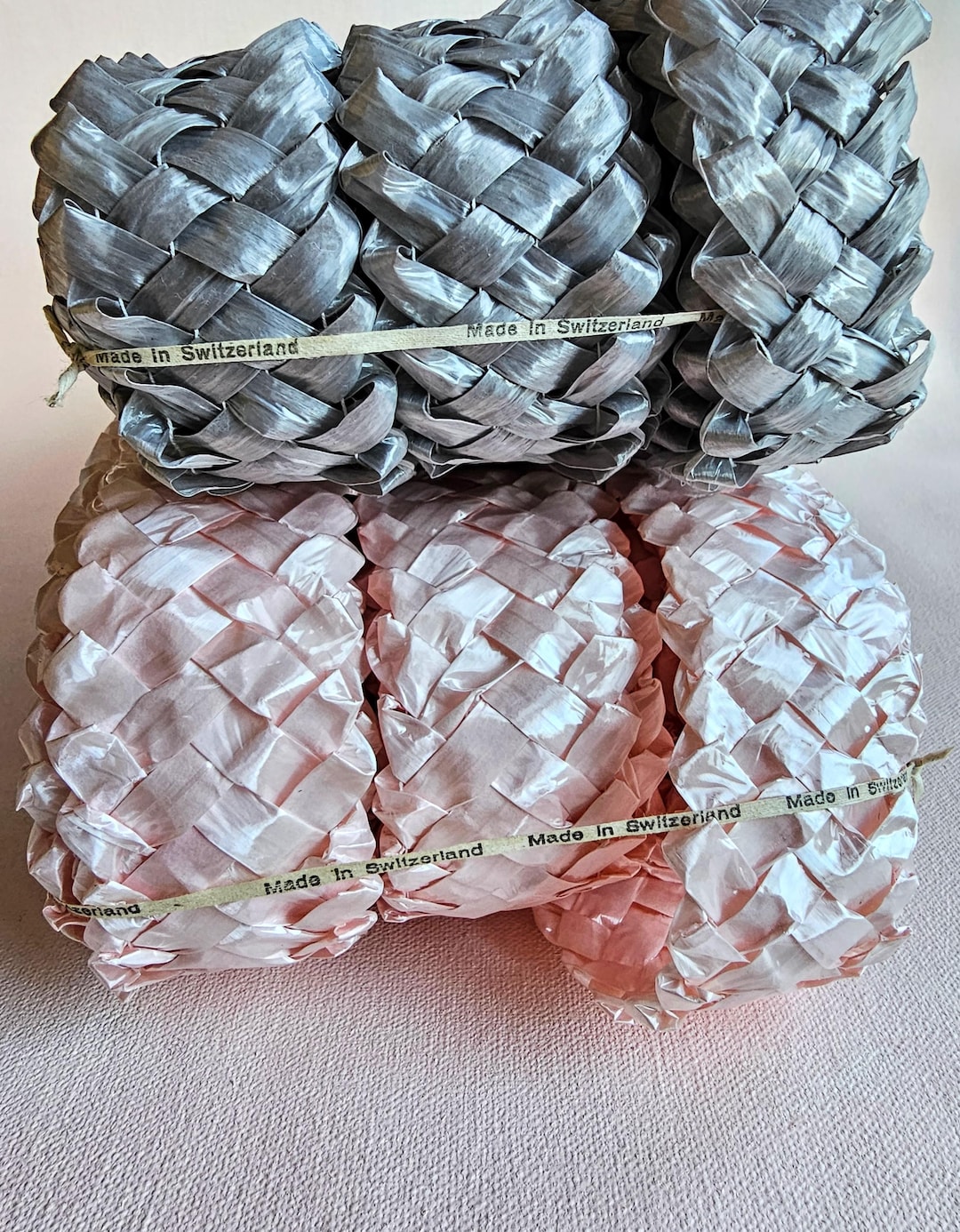Pastel Pink Vintage Cello Straw Braid, Swiss Millinery Trim, Hat Making ...