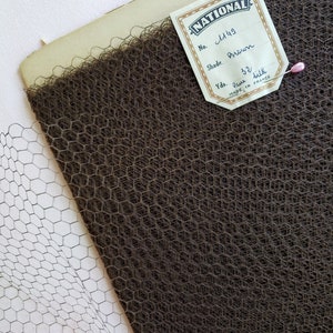 Vintage French Silk Millinery Veil. Chocolate Brown Veiling, 18" Extra ...