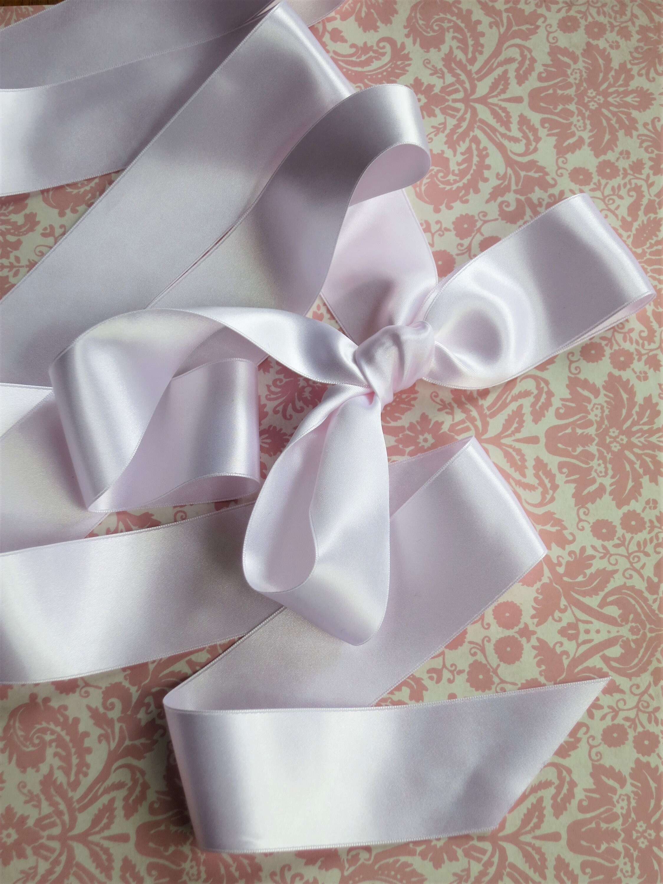 Pastel Pink Satin Ribbon, Double Faced Satin Ribbon, Wedding Bridal ...