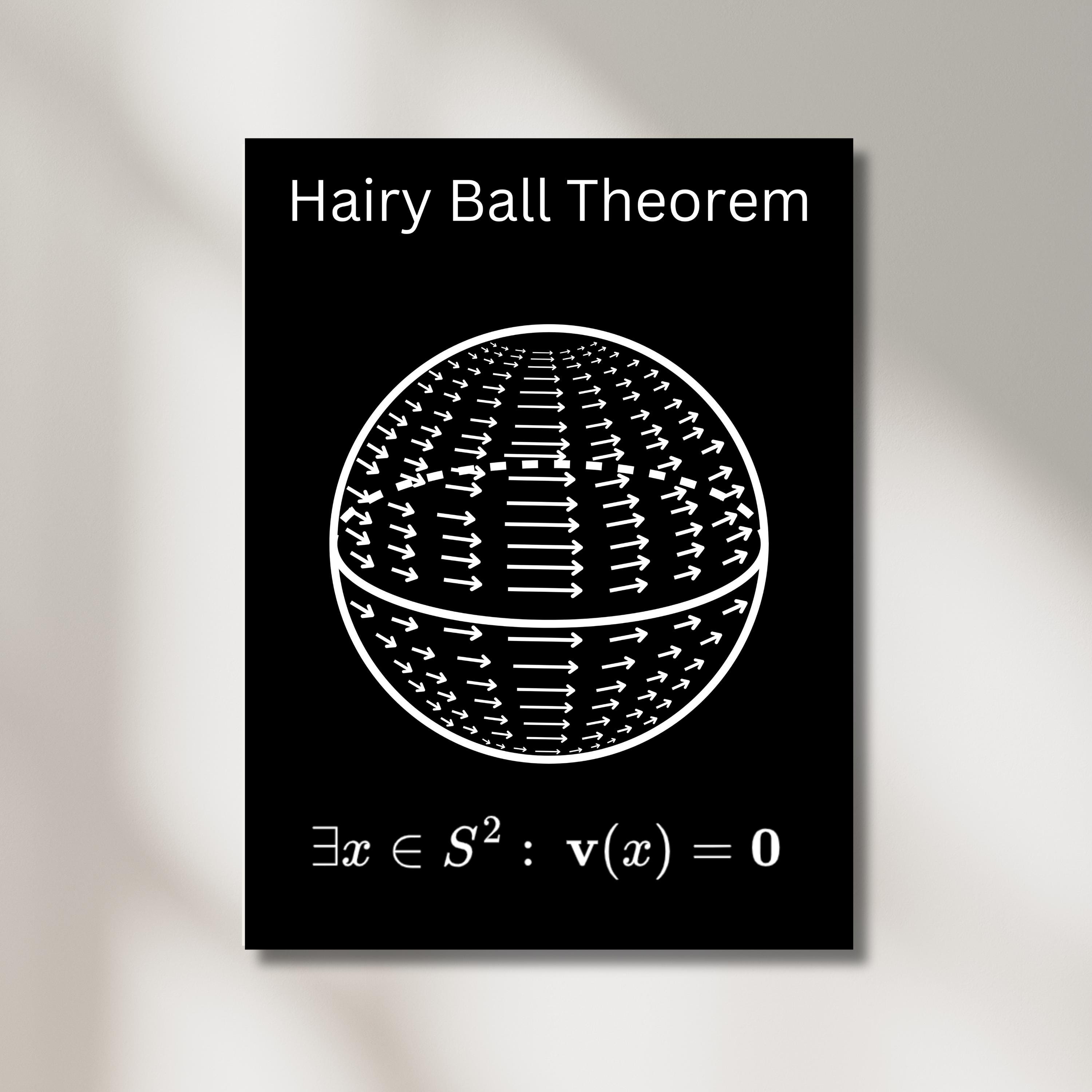 Hairy Ball Theorem Poster Topology Print Mathematical Poster Maths