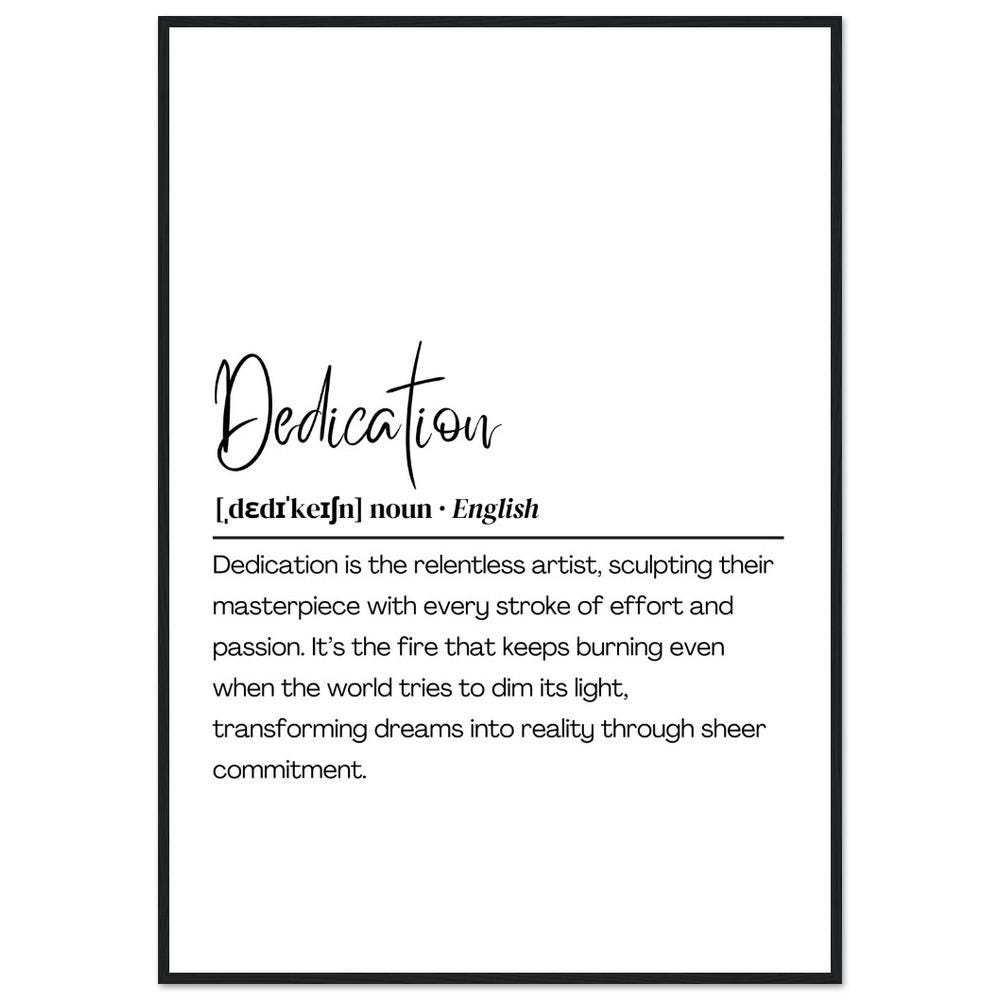 Dedication Definition Wall Art, Motivational Print, Inspirational ...