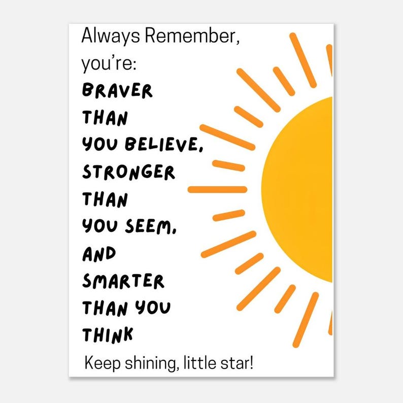 Affirmations for Kids Poster Positive Affirmations Wall Art ...