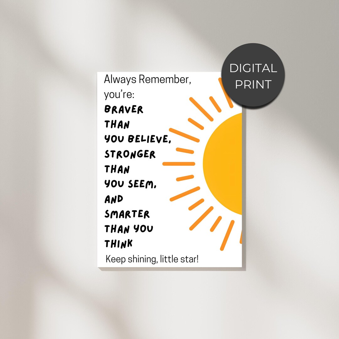 Affirmations for Kids Poster Positive Affirmations Wall Art ...