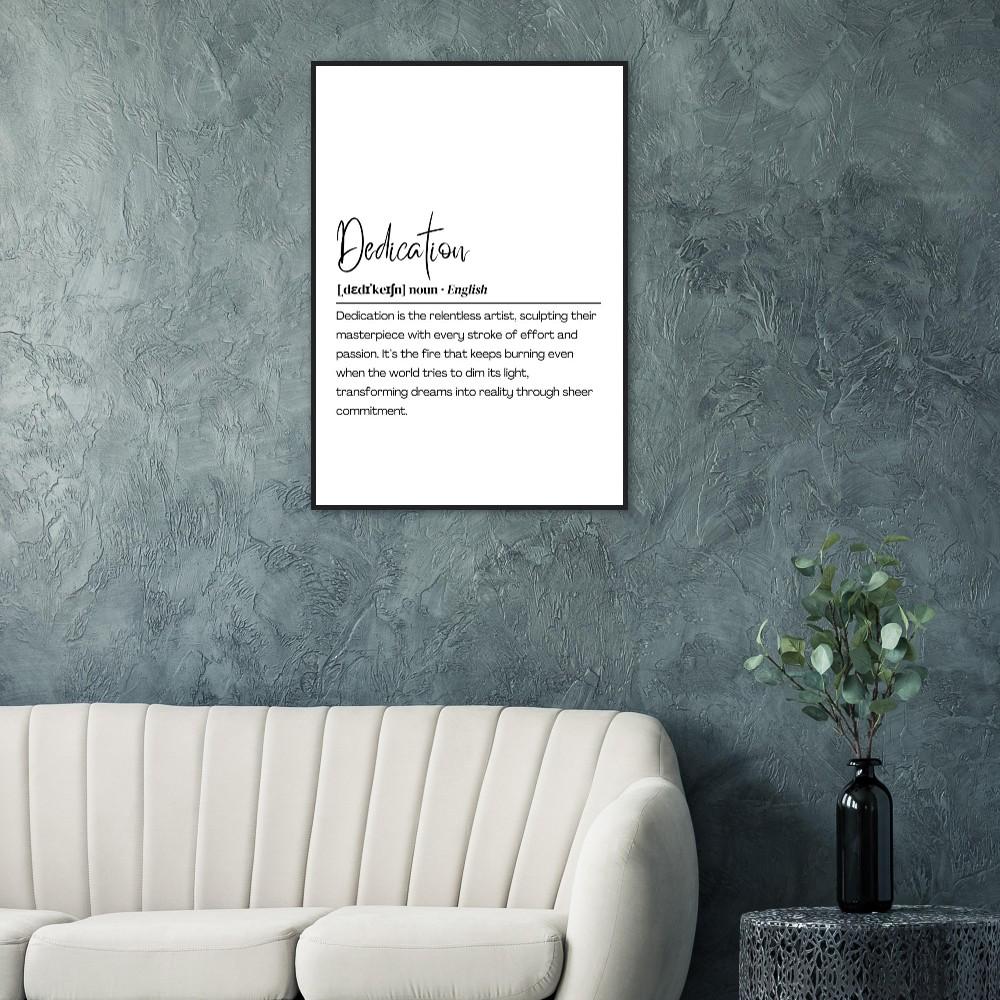 Dedication Definition Wall Art, Motivational Print, Inspirational ...