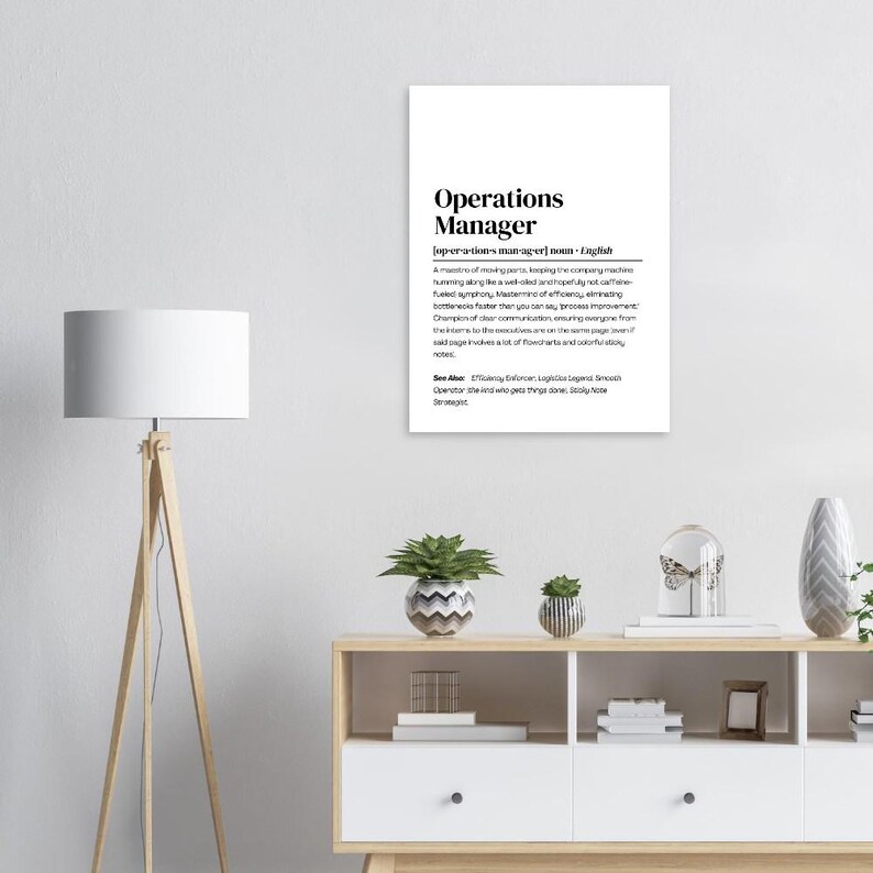 Operations Manager Definition Job Work Gift Wall Art Print Logistics ...