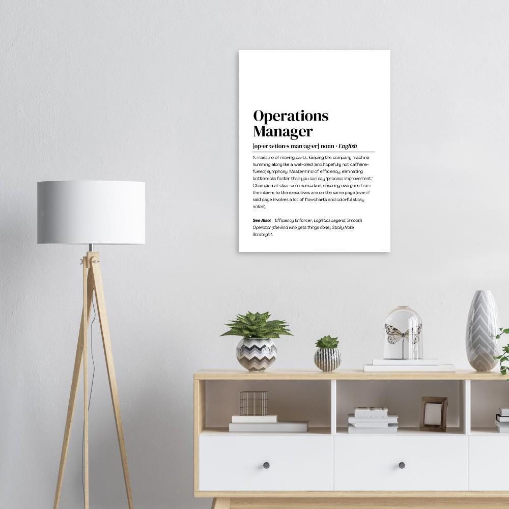 Operations Manager Definition Job Work Gift Wall Art Print Logistics ...