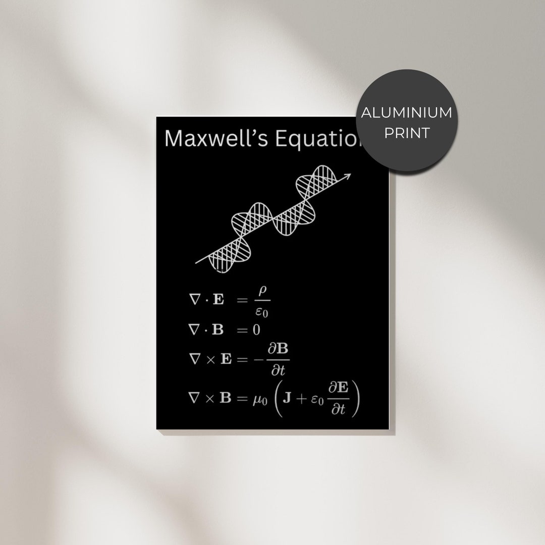 Maxwell's Equations Poster Equation Print Mathematical Poster Maths Poster Maths Prints Science ...