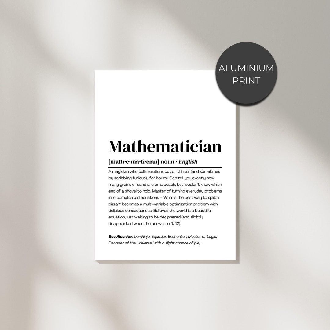 Mathematician Definition Print, Mathematician Definition Gift ...