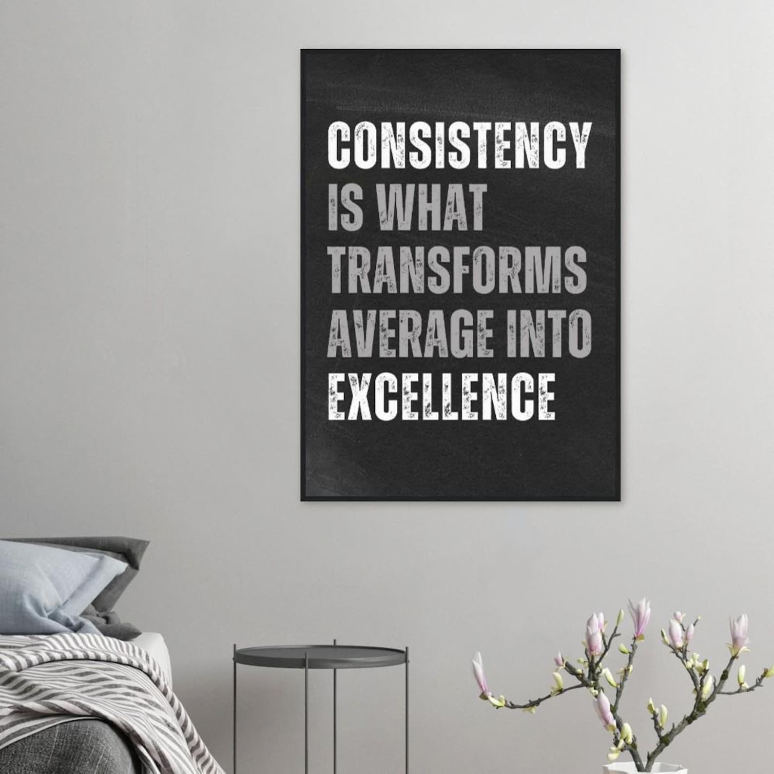 Consistency Motivational Poster Inspirational Quote Wall Art Focus and ...