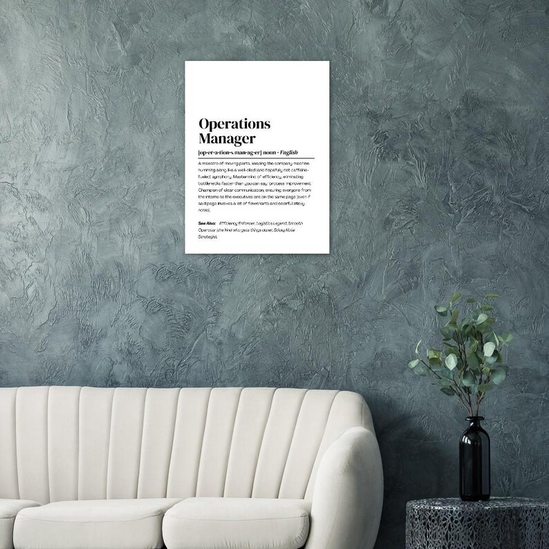 Operations Manager Definition Job Work Gift Wall Art Print Logistics ...