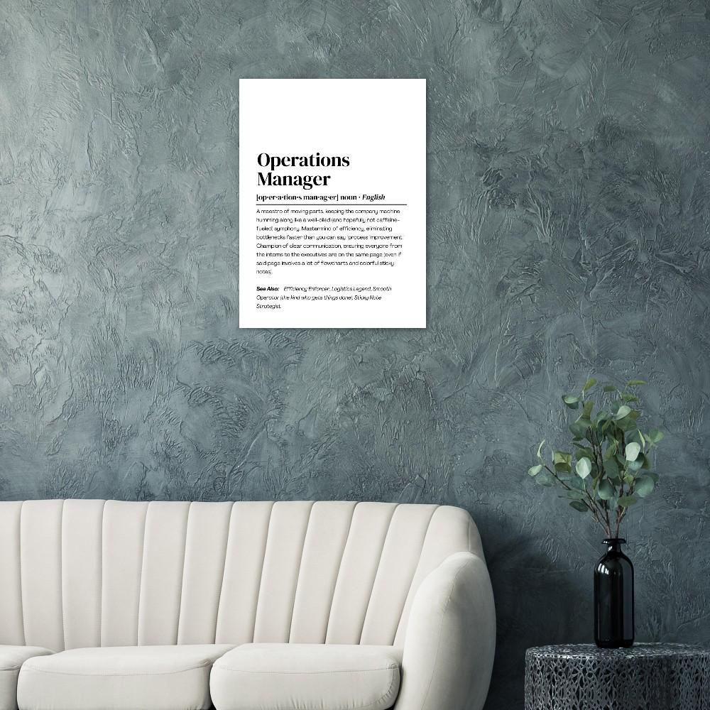 Operations Manager Definition Job Work Gift Wall Art Print Logistics ...
