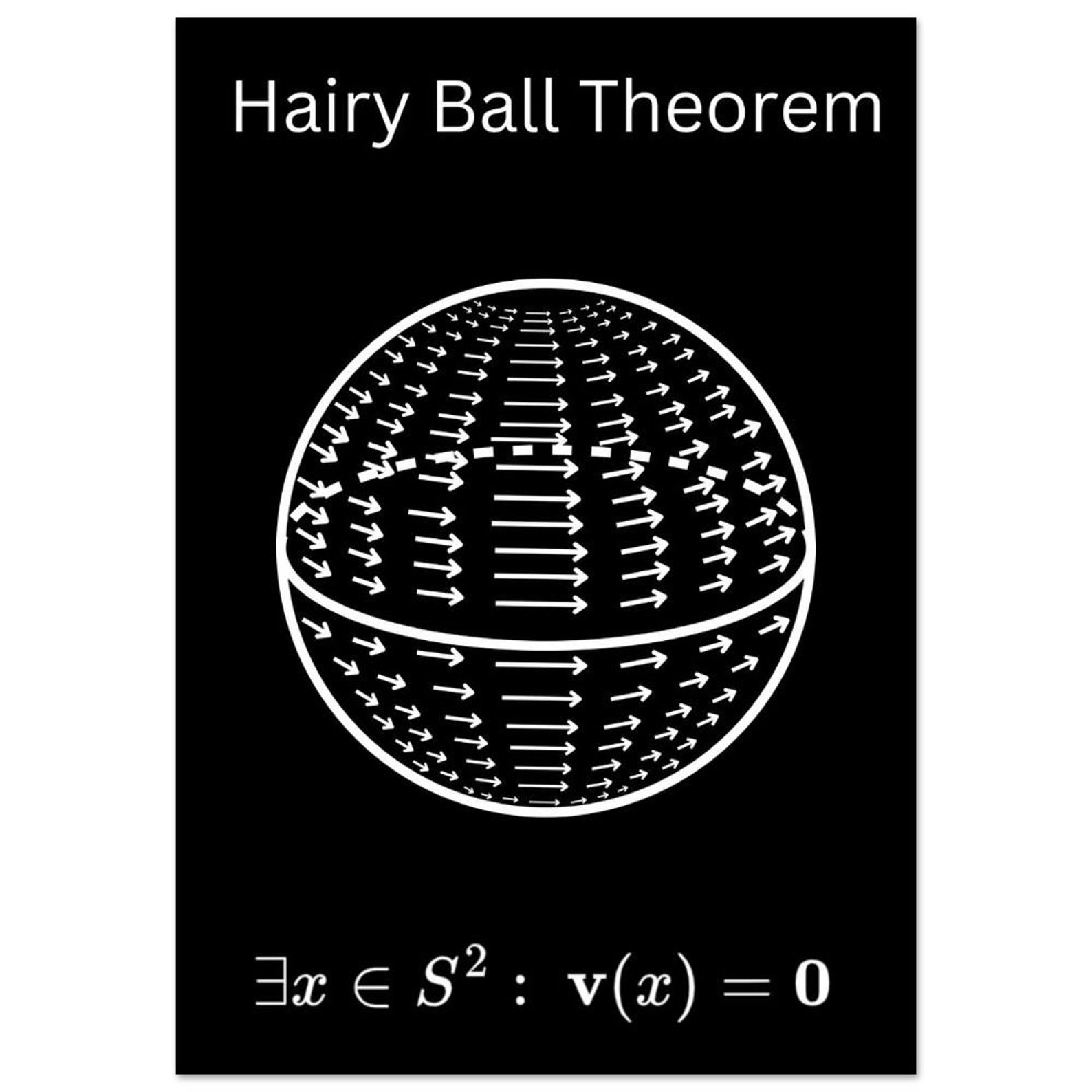 Hairy Ball Theorem Poster Topology Print Mathematical Poster Maths