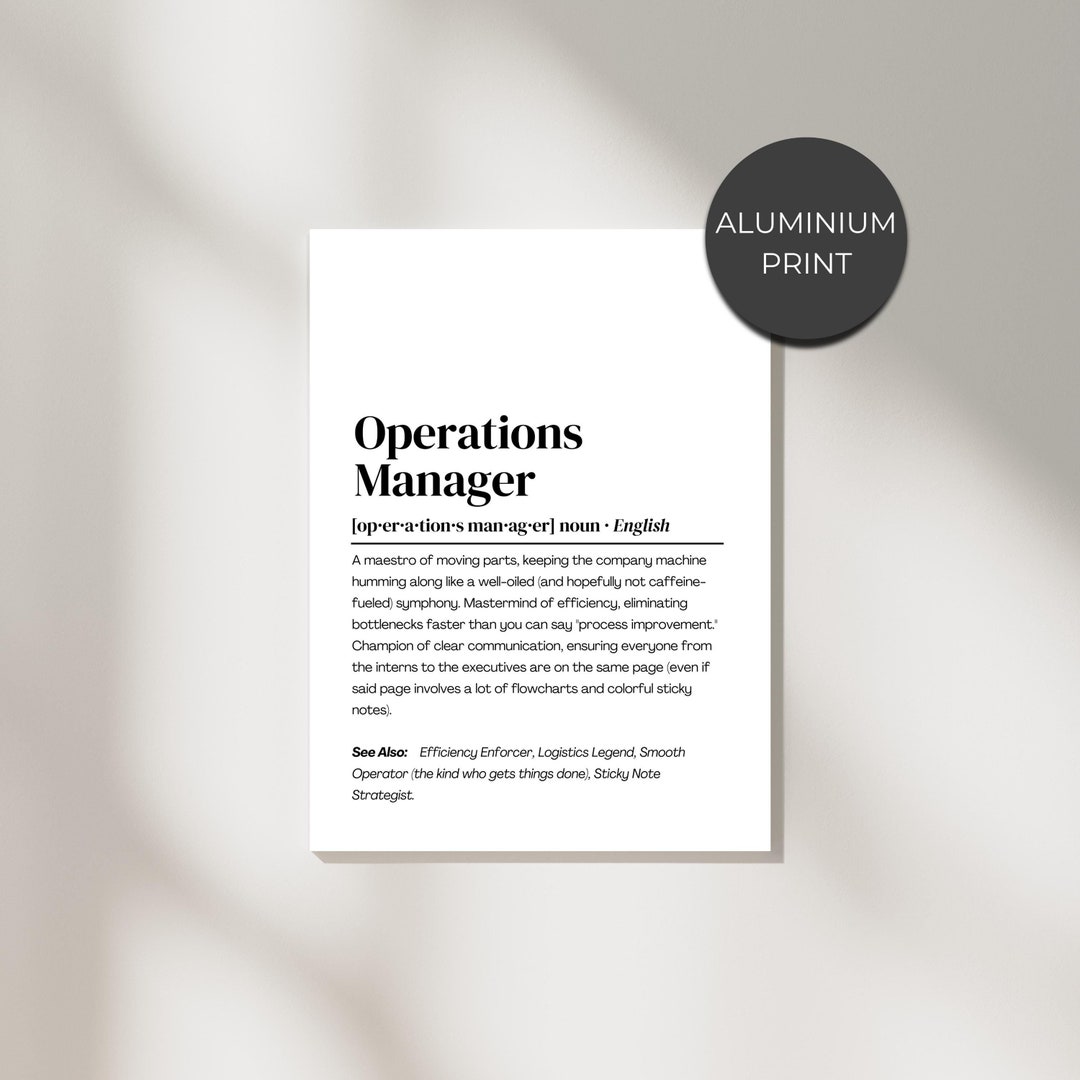 Operations Manager Definition Job Work Gift Wall Art Print Logistics ...