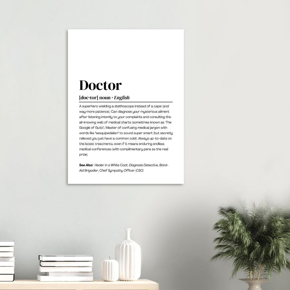 Doctor Definition Print, Doctor Definition Gift, Aluminium Definition ...