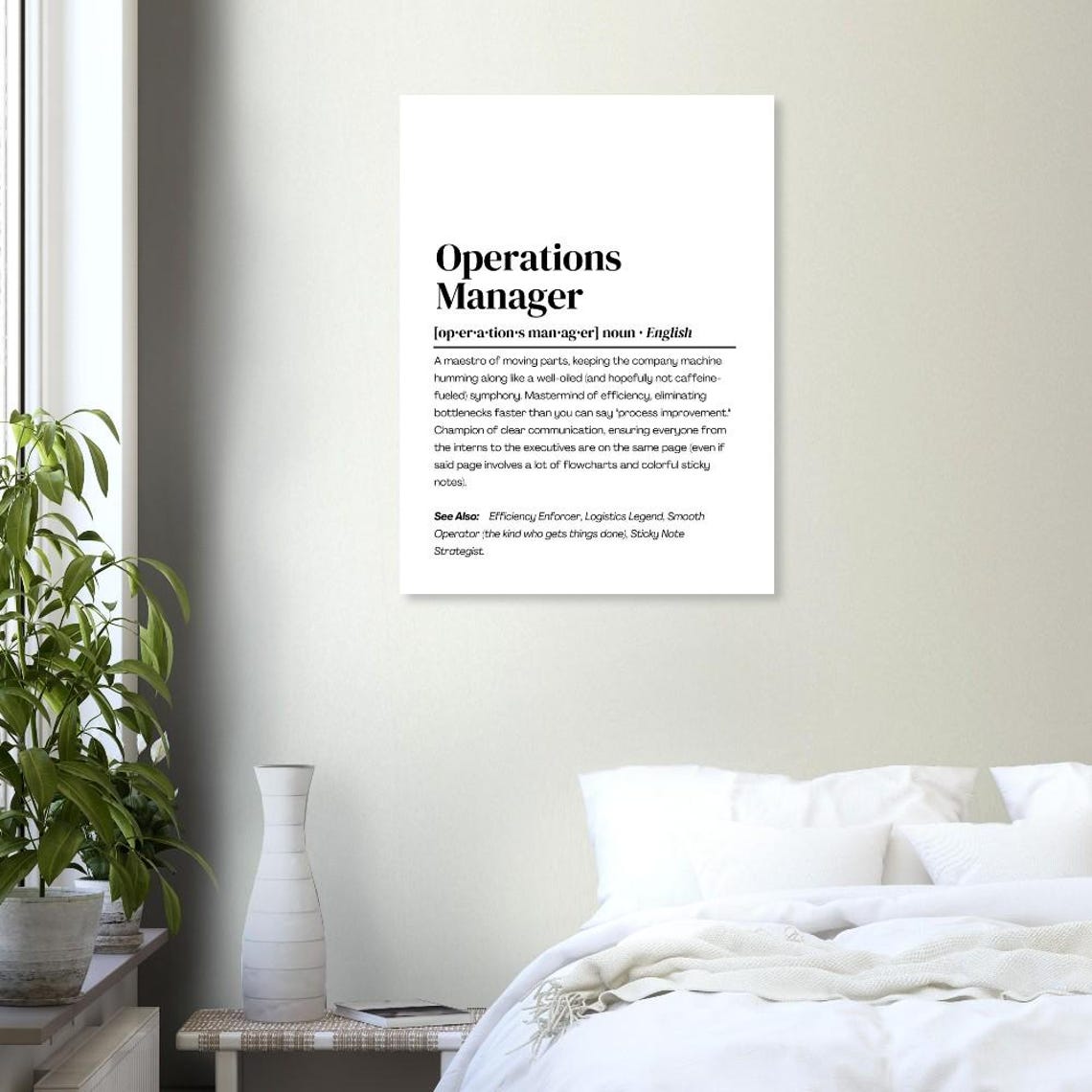 Operations Manager Definition Job Work Gift Wall Art Print Logistics ...