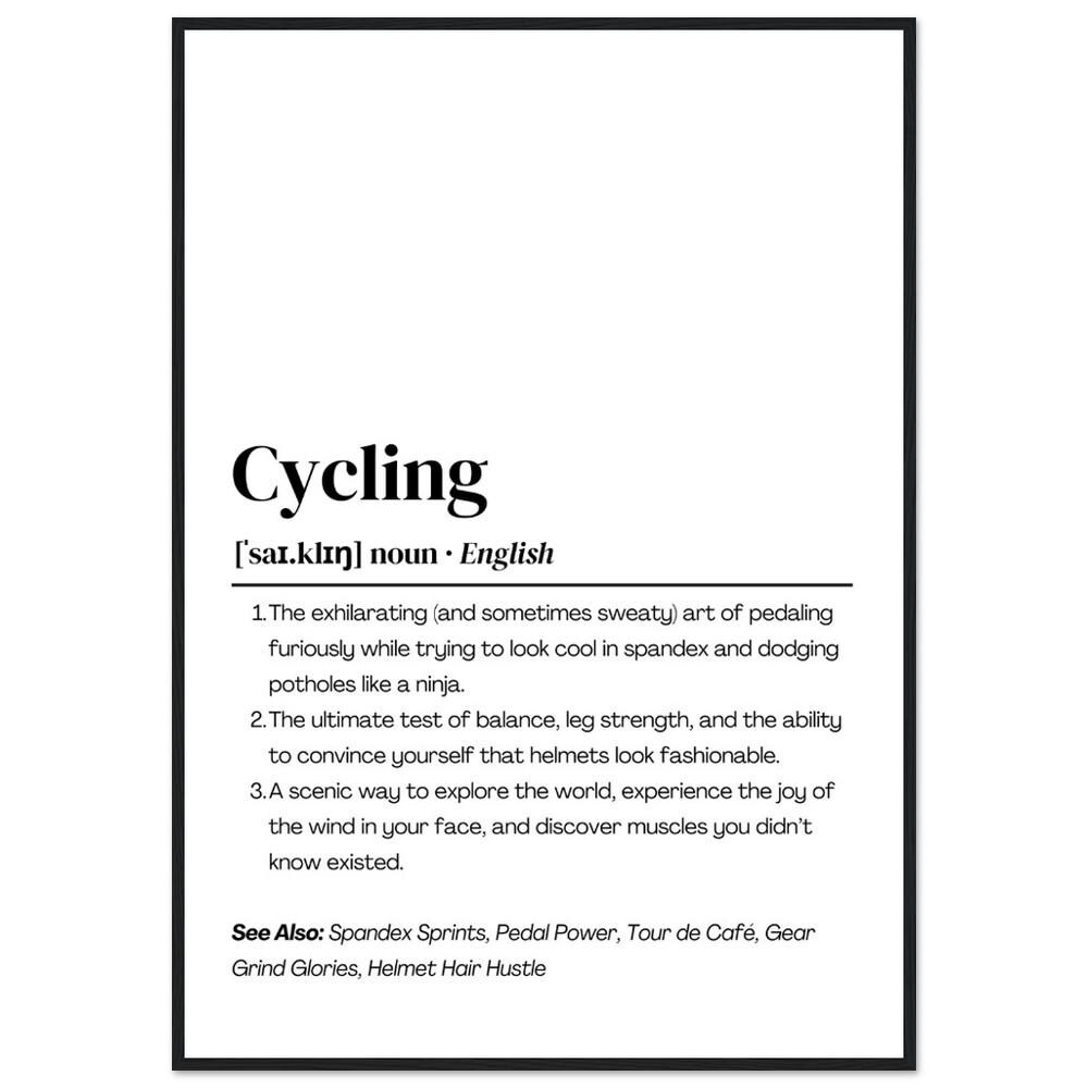 Funny Cycling Definition Wooden Framed Wall Art Humorous Bike Decor ...