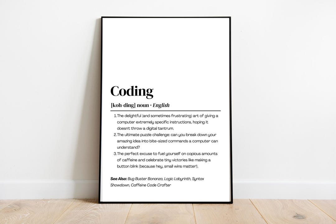 Coding Definition Print Coding Poster Coding Print Definition Prints 1055