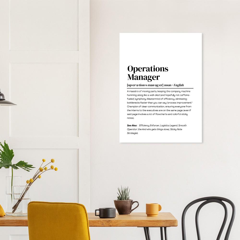 Operations Manager Definition Job Work Gift Wall Art Print Logistics ...