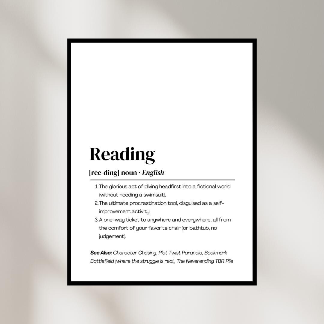 Reading Definition Print, Reading Poster, Reading Print, Definition ...