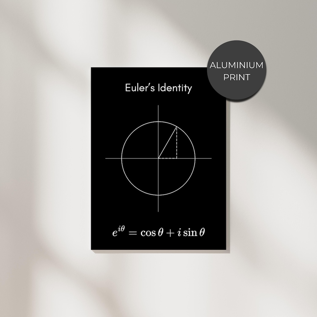 Euler's Identity Poster Print Mathematical Poster Maths Poster Maths Prints Science Posters ...