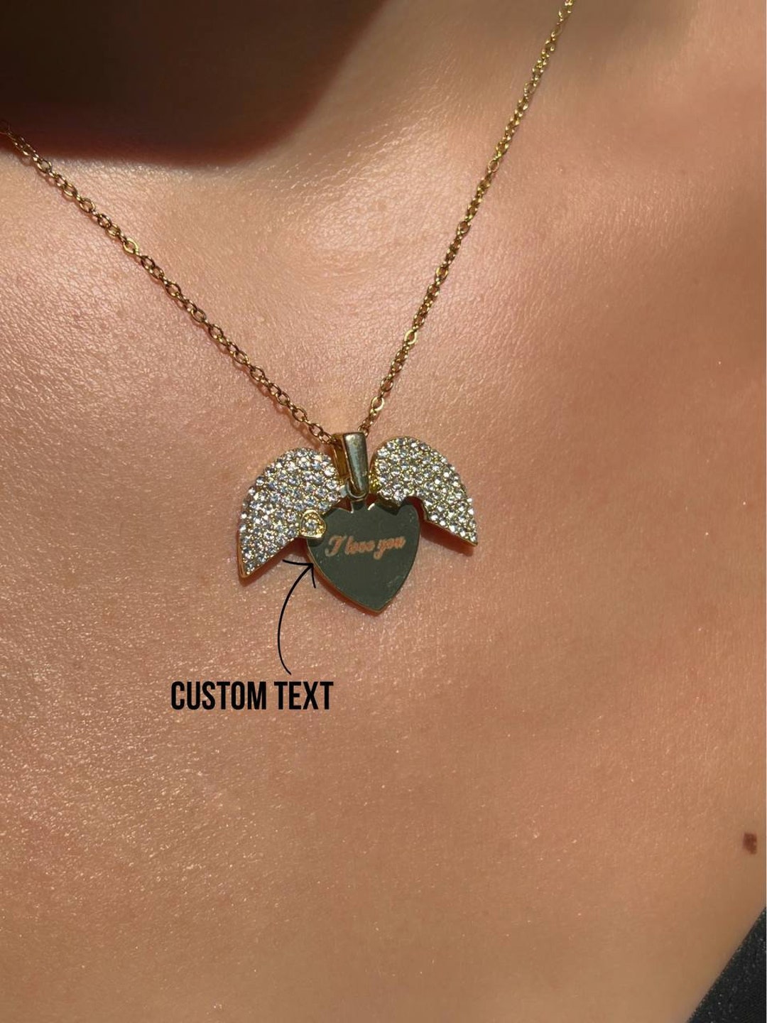 Personalized Name Necklace Custom Heart Pendant Necklace Engraved Heart ...