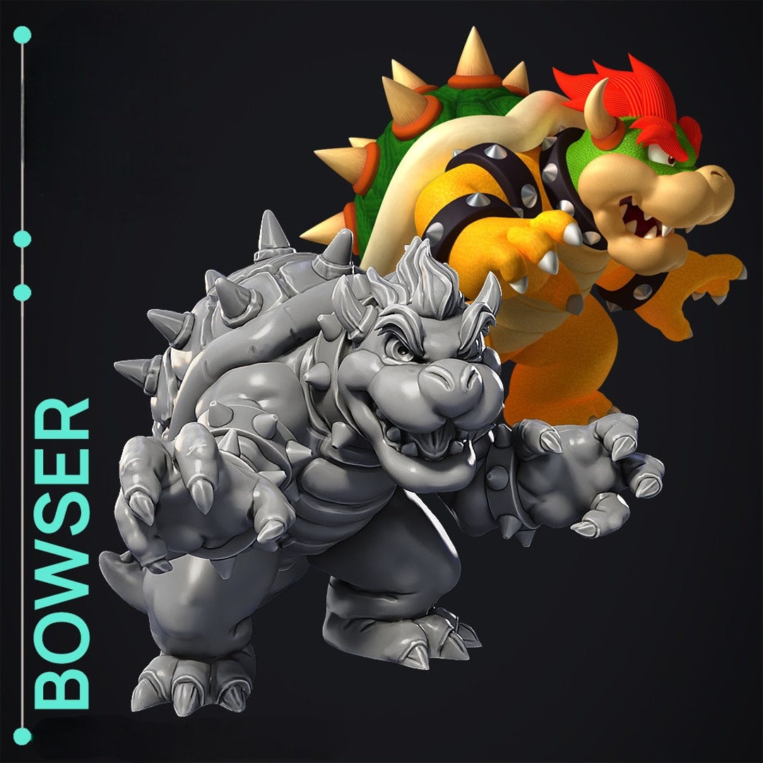 Bowser Figure, Super Mario Bros Stl File for 3D Printing, Stl 3D Model ...