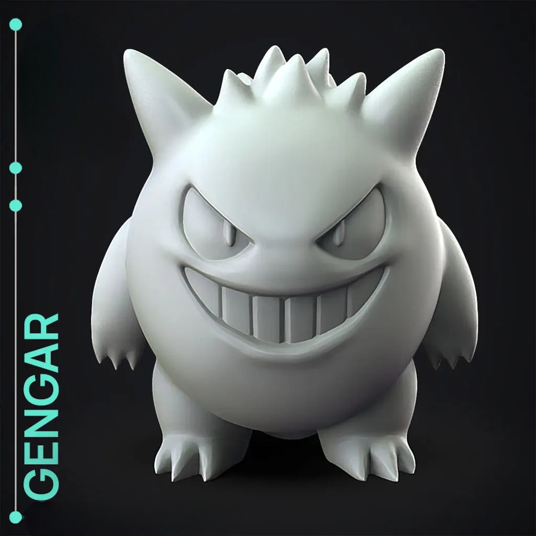 Gengar Figure, Pokemon Stl File for 3D Printing, Gengar Stl 3D Model ...
