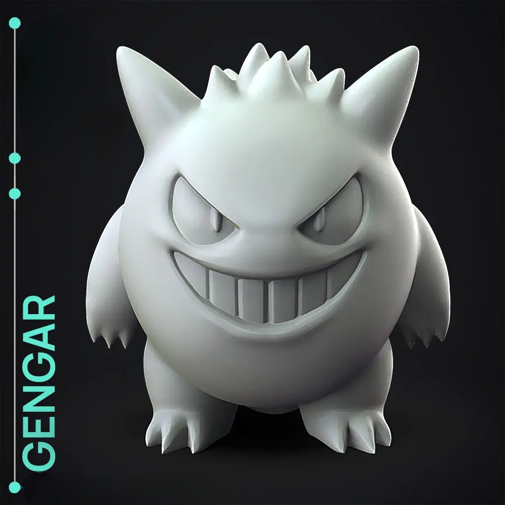 Gengar Figure, Pokemon Stl File for 3D Printing, Gengar Stl 3D Model ...