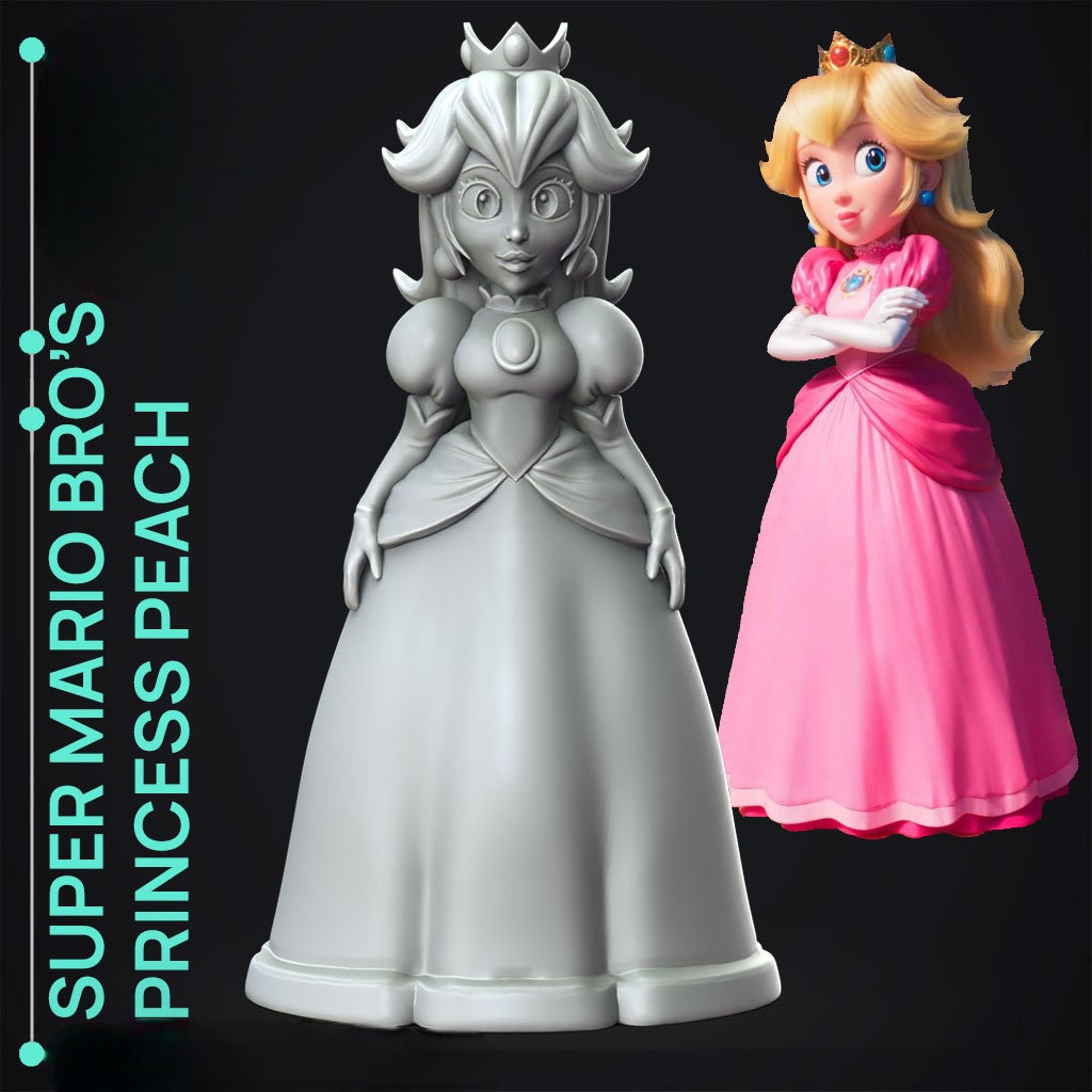 Princess Peach Figure Super Mario Bros Stl File For 3d Printing Stl 3d Model Design Princess